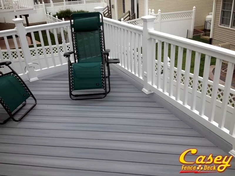 Fiberon Castle Gray Deck with Trellis and Lighting